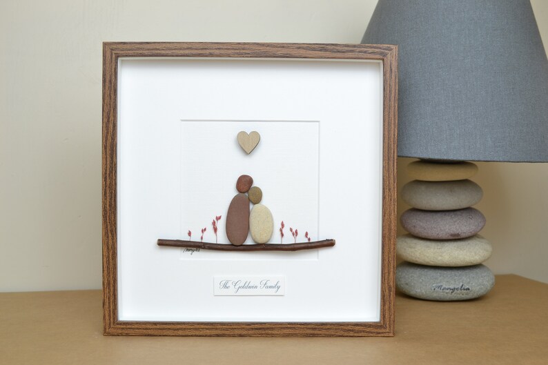 Pebble art couple Pebble art picture Personalised gift | Etsy