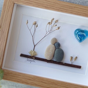 65th 65 Years Blue Sapphire Wedding Anniversary Pebble Art Picture 65 ...