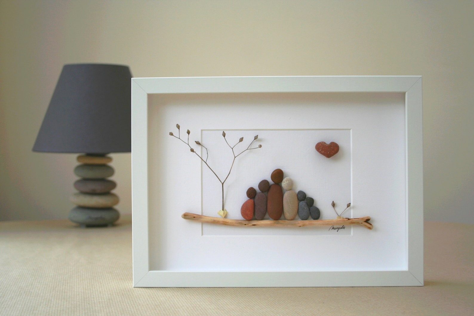 Pebble Art Family of 6, Pebble Art Family, Pebble Art, Pebble Art ...