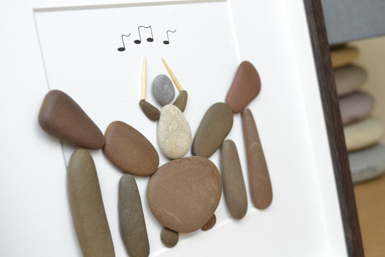 Pebble Art Drummer Pebble Art Drum Kit Drummer Gift Drummer | Etsy