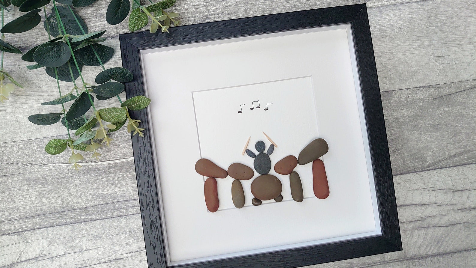 Pebble Art Drummer, Pebble Art Drum Kit, Drummer Gift, Drummer Pebble ...
