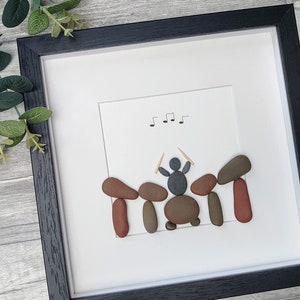 Pebble Art Drummer, Pebble Art Drum Kit, Drummer Gift, Drummer Pebble ...