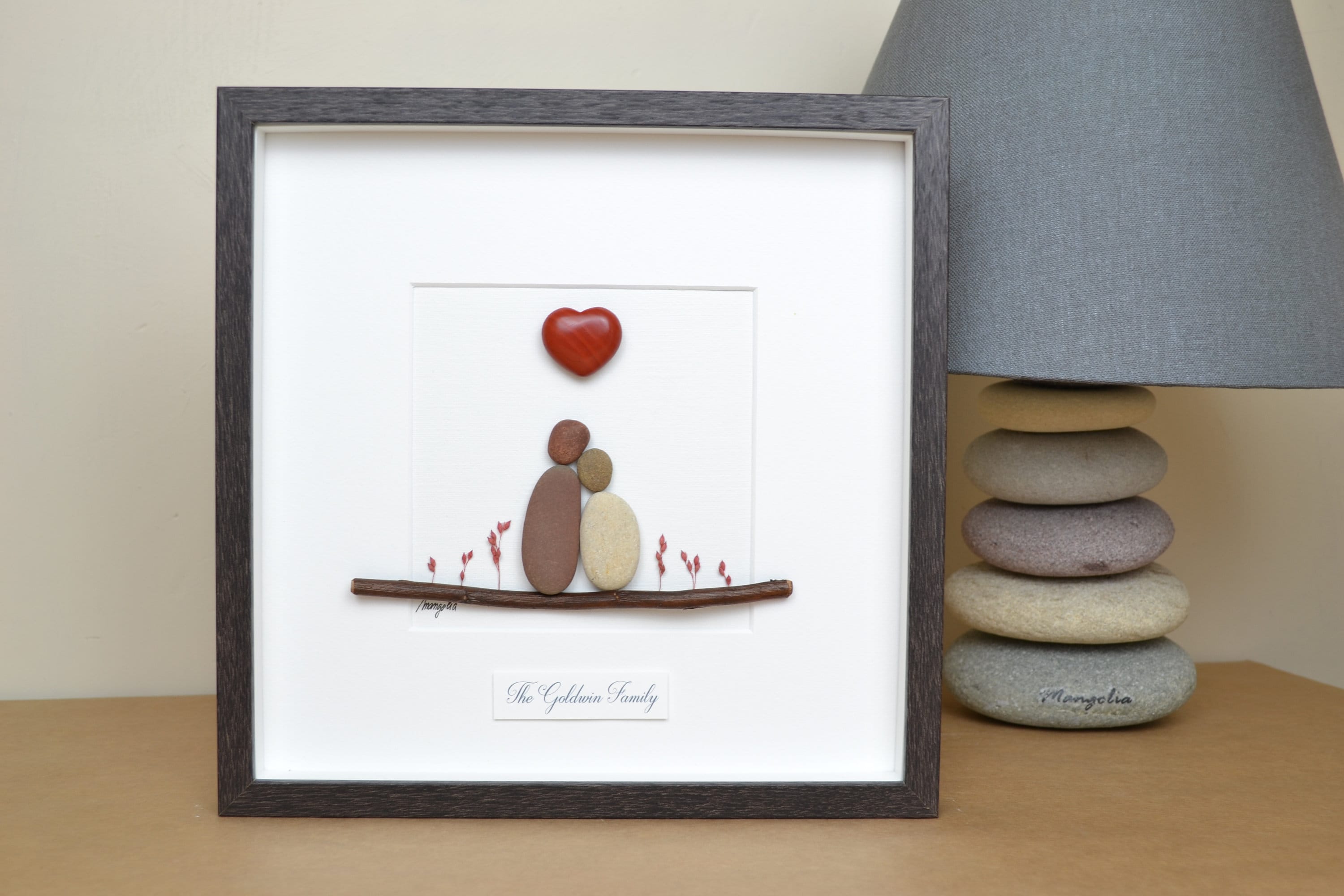 Pebble art couple Pebble art picture Personalised gift | Etsy