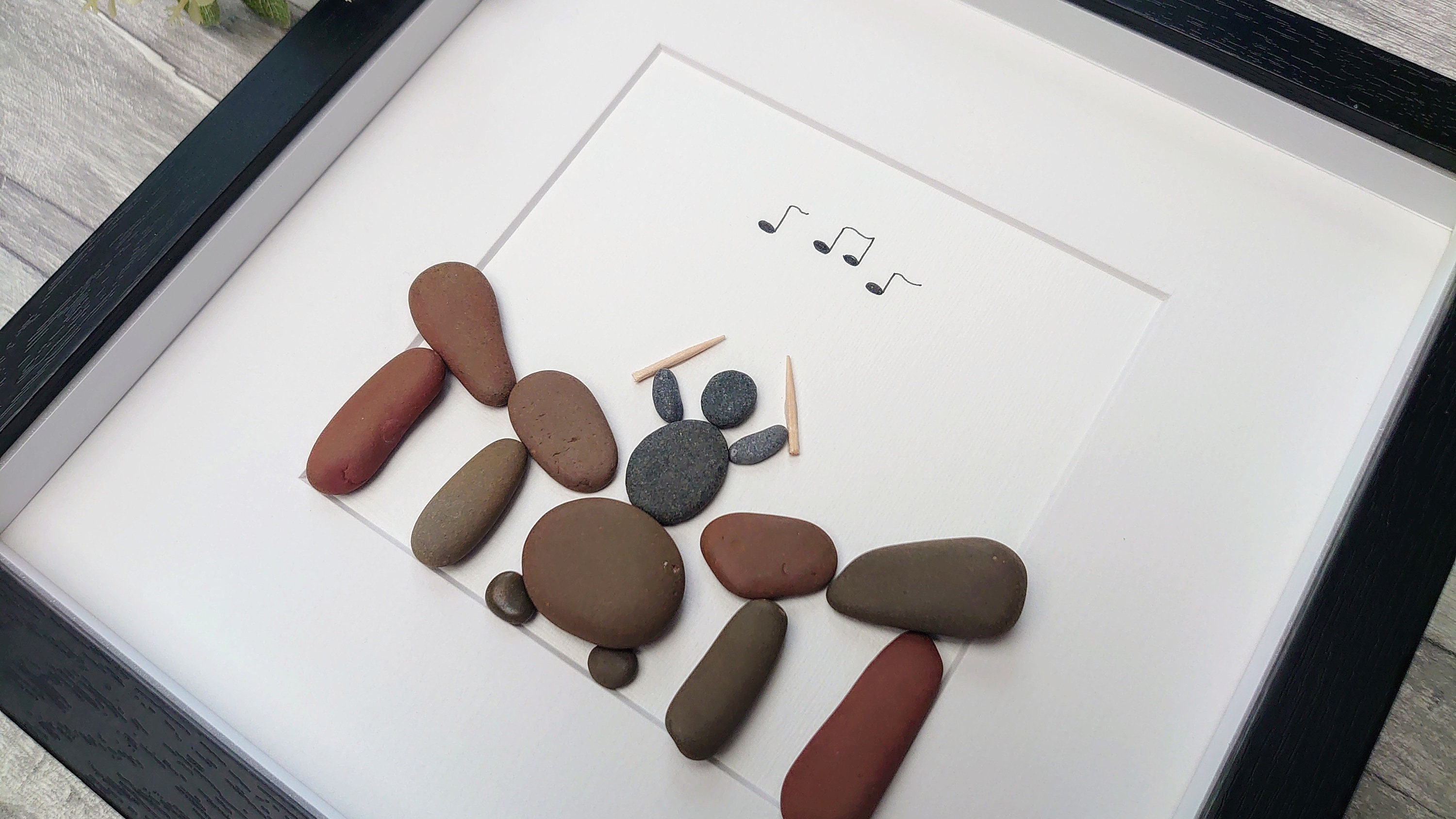 Pebble Art Drummer, Pebble Art Drum Kit, Drummer Gift, Drummer Pebble ...