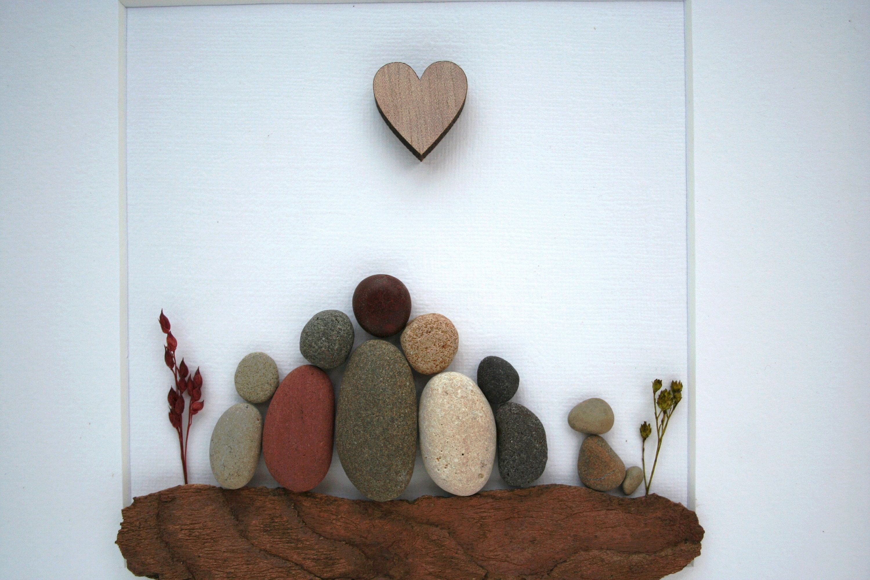 Pebble art family of five Pebble art family of 5 with dog | Etsy