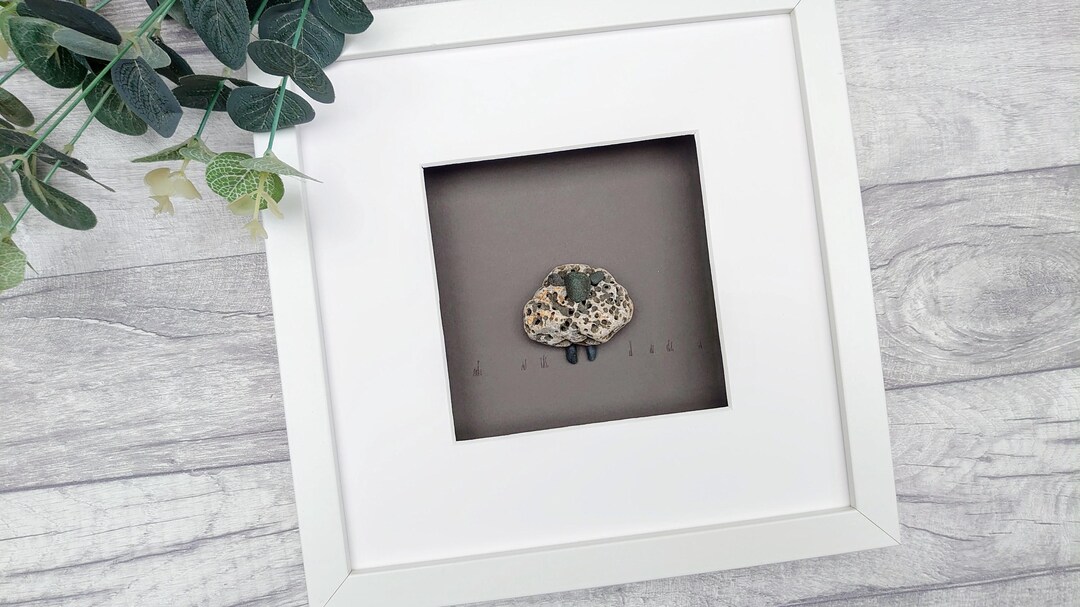 Original Pebble Art Sheep, Pebble Art Picture, Pebble Art Lamb, Farmer ...