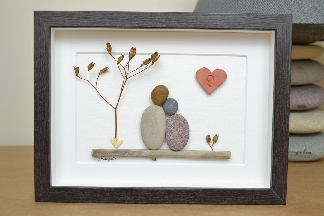 9th 9 Years Pottery Wedding Anniversary Pebble Art Picture 9 ...
