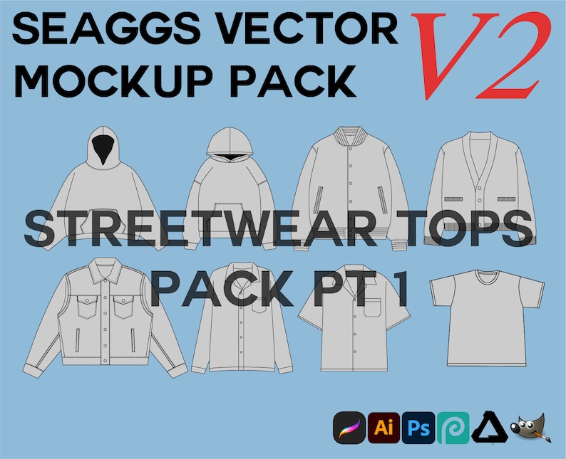 Streetwear Hoodie Jacket Clothing Vector Mockup Pack Bundle Clothing ...