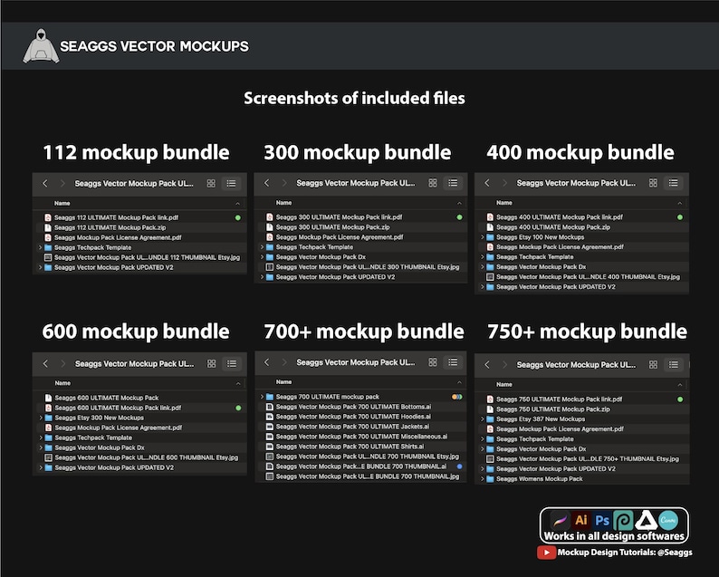 Streetwear Clothing Vector Mockup Pack Techpack 400 Mockups Clothing ...