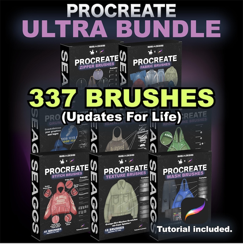 337 Procreate Clothing Brushes Streetwear Mockup Pack Clothing Brand ...
