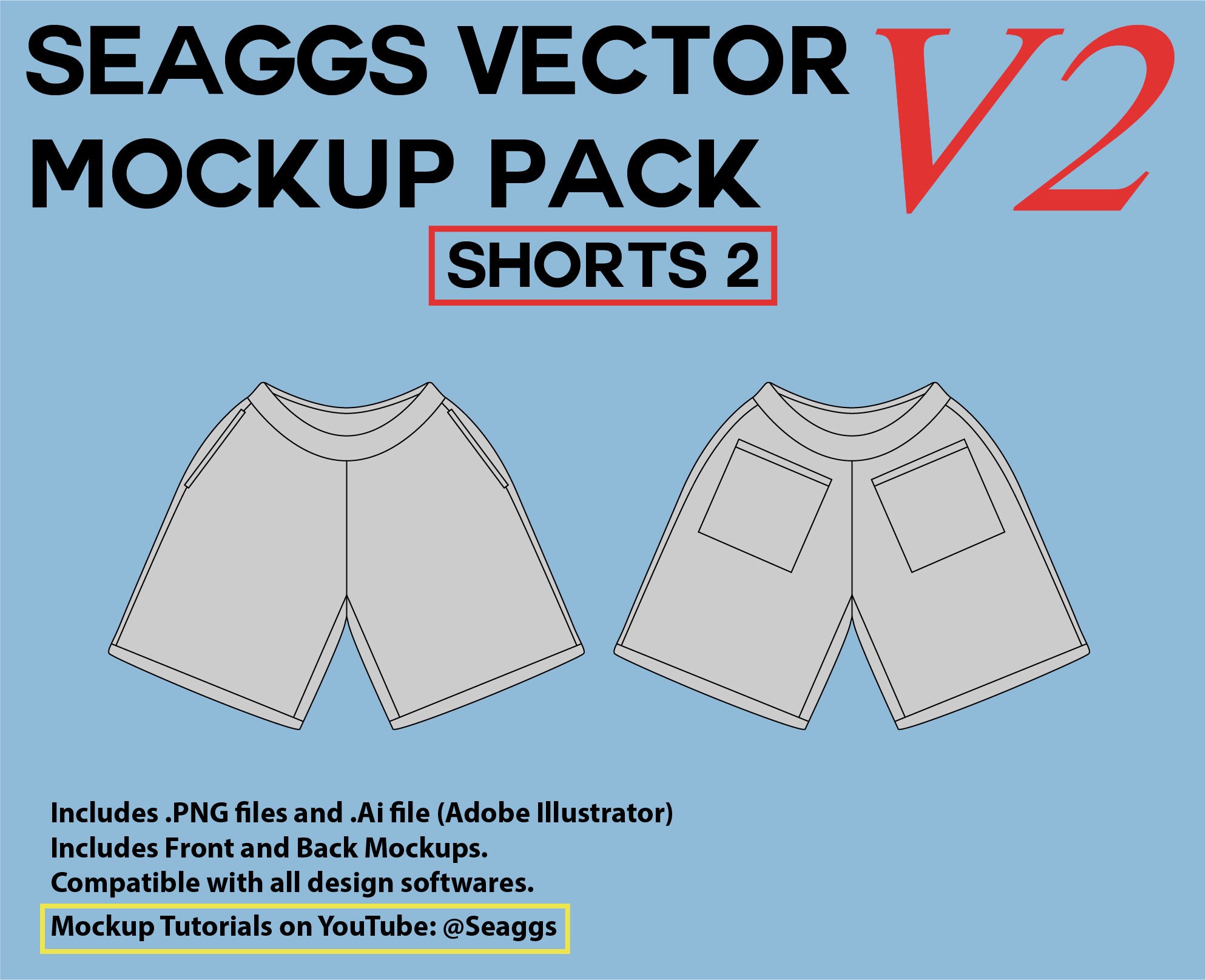 Streetwear Shorts Clothing Vector Mockup Clothing Brand Fashion Design ...