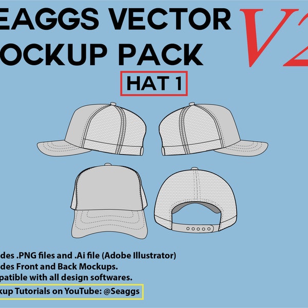 Adobe Illustrator Hat Template - Etsy