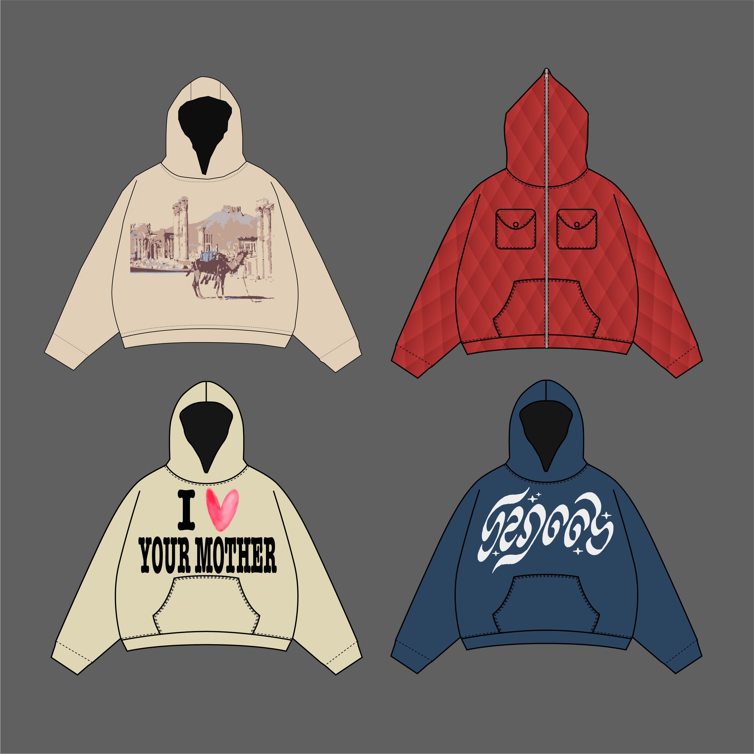 Streetwear Clothing Vector Mockup Pack Techpack 112 Mockups Clothing ...