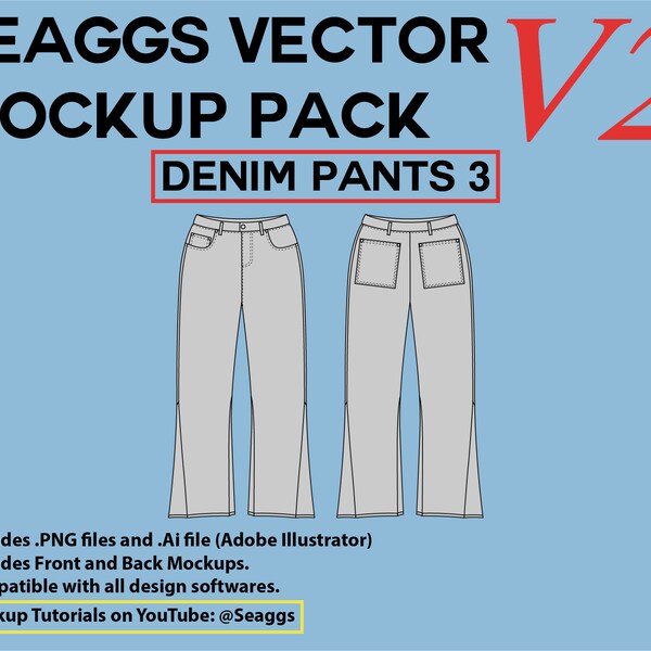 Flare Pants Mockup - Etsy