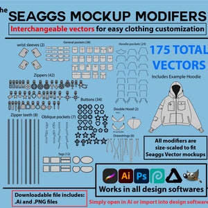 Streetwear Clothing Vector Mockup Modifier Attachments Brand Fashion ...