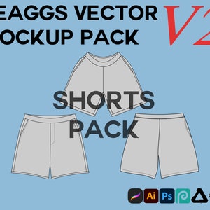 Streetwear Shorts Clothing Vector Mockup Pack Bundle Clothing Brand ...