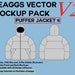 Streetwear Clothing Vector Mockup Puffer Jacket 4 Mockups Clothing ...