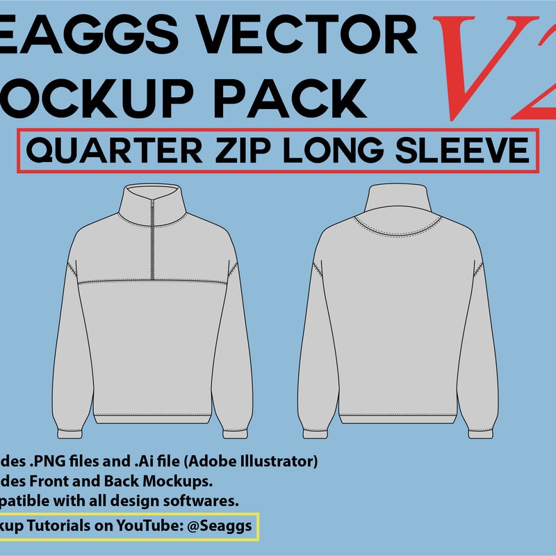 Quarter Zip Mockup - Etsy