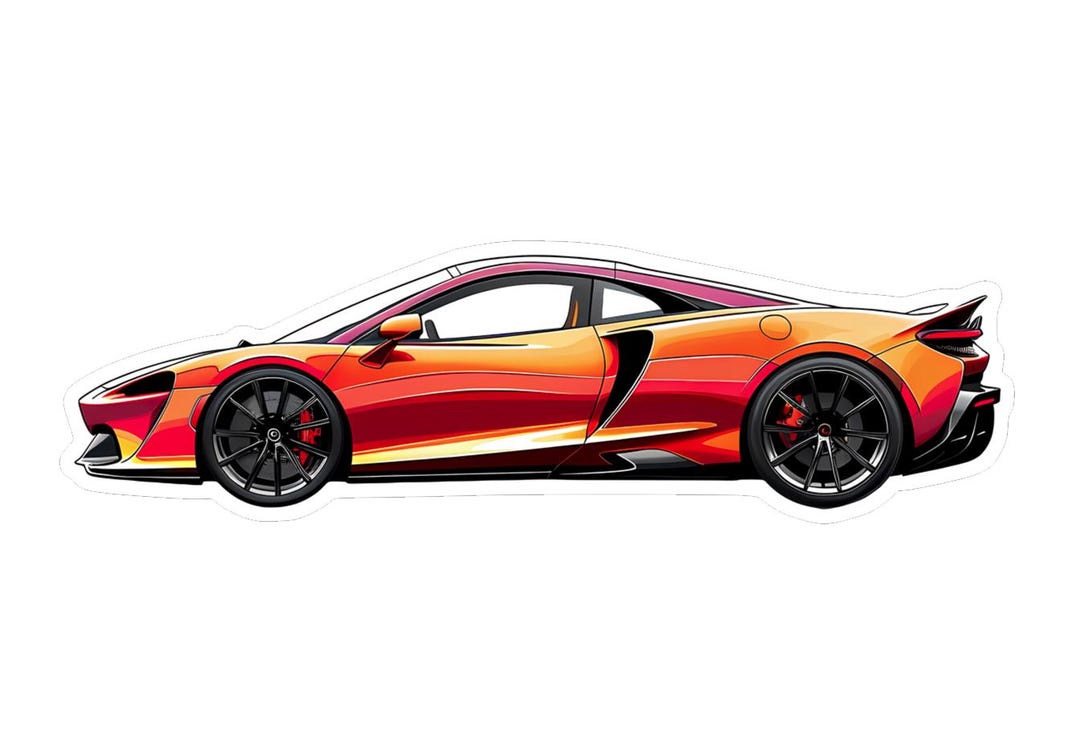 Mclaren Cartoon-style Side-view Vinyl Decal / Sticker, Orange - Etsy