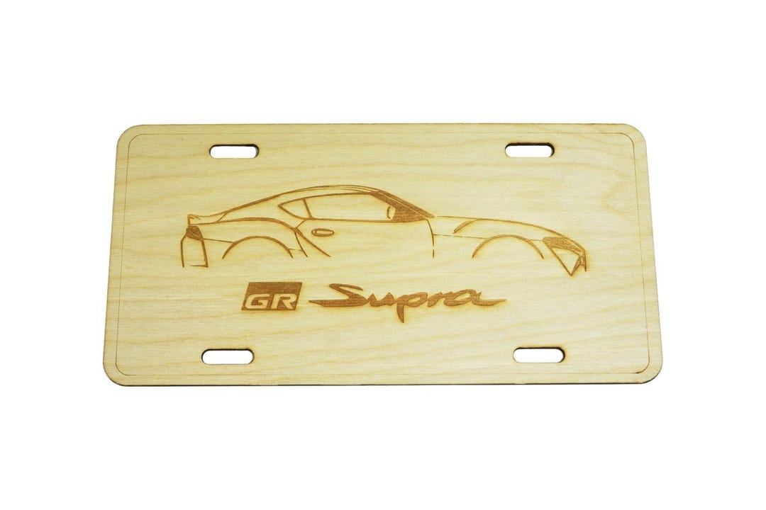 ZSPEC Toyota Supra Silhouette License Plate, Birch, Ornamental - Etsy