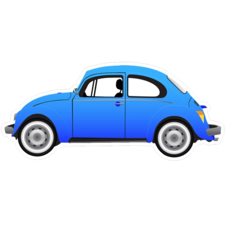 VW Classic Bug Beetle Vinyl Decal / Sticker, Blue - Etsy