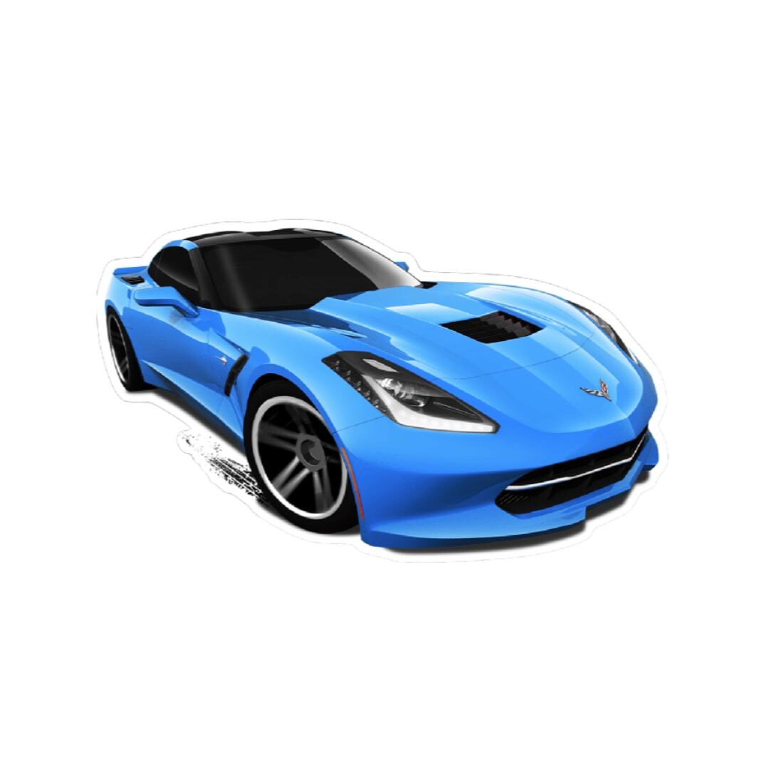 Chevy Corvette Late-model C7 Front-quarter-view Vinyl Decal / Sticker ...