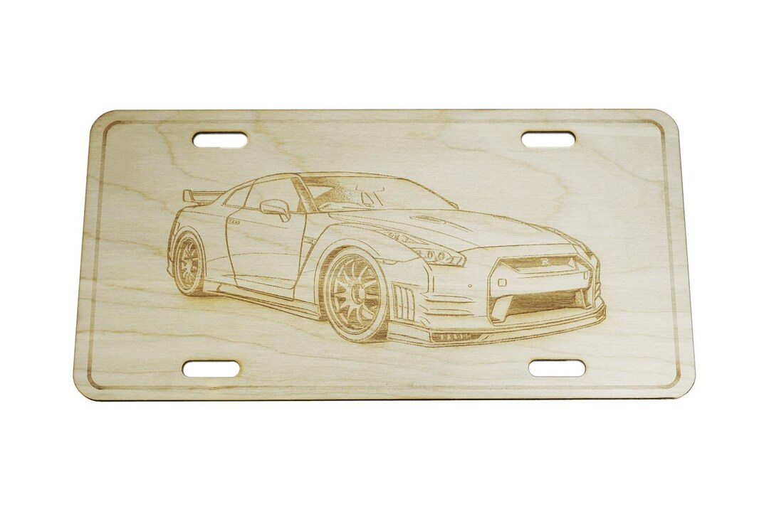 ZSPEC Nissan GTR R35 License Plate, Birch, Ornament for Office, Garage ...