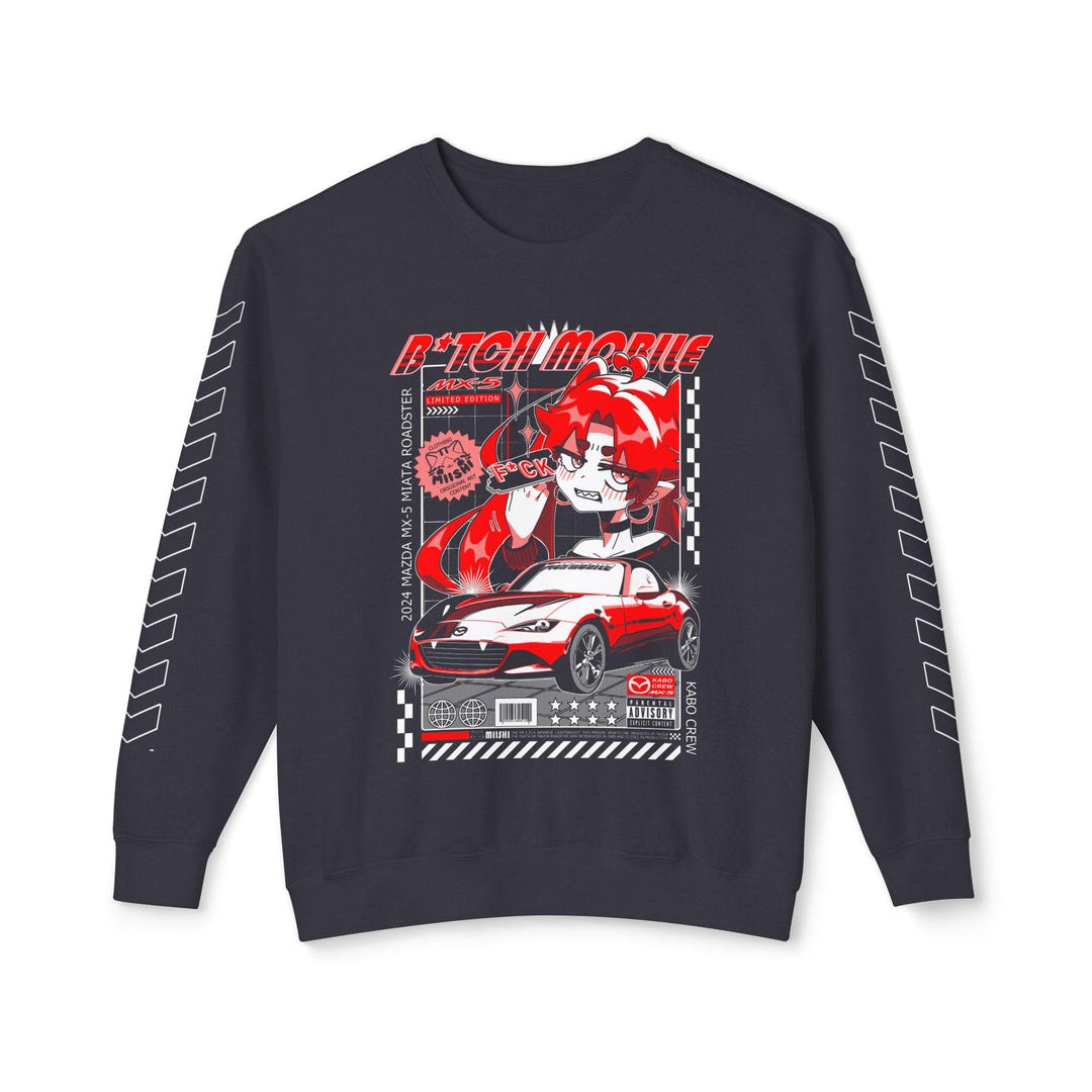 B*tch Mobile JDM Crewneck Sweatshirt, Magazine Sweater Design ...