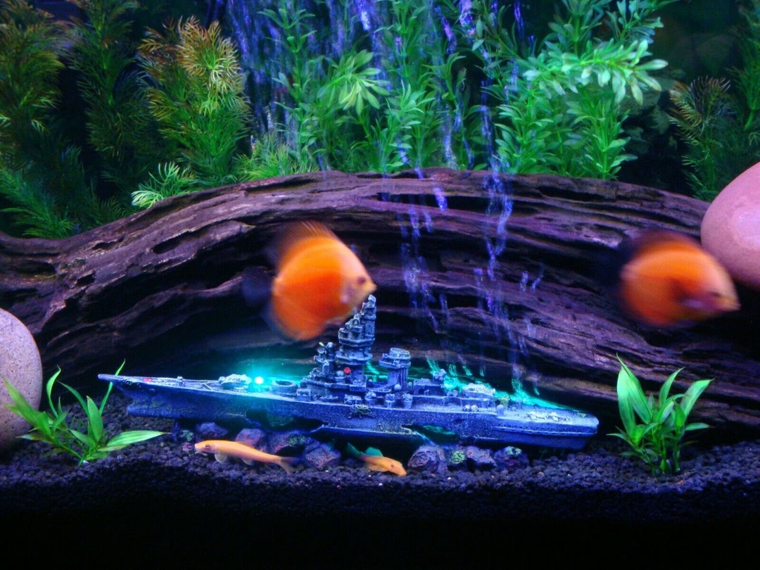 Penn Plax Sunken Battleship: Aquarium Fish Tank Decoration (13"l) - Etsy
