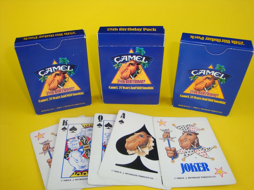 2 Decks of JOE CAMEL Playing Cards. Lot of 2 Packs of Vintage 1988 ...
