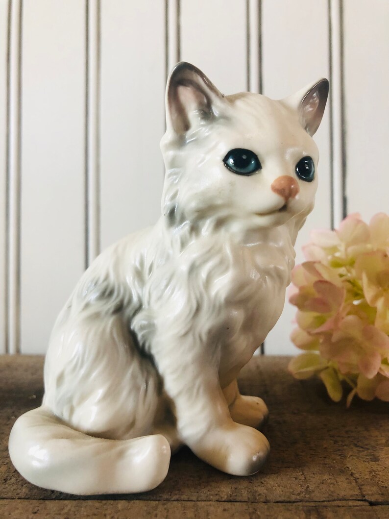 Vintage Lefton 3.5" White Cat Figurine - Mid Century Japan - Etsy