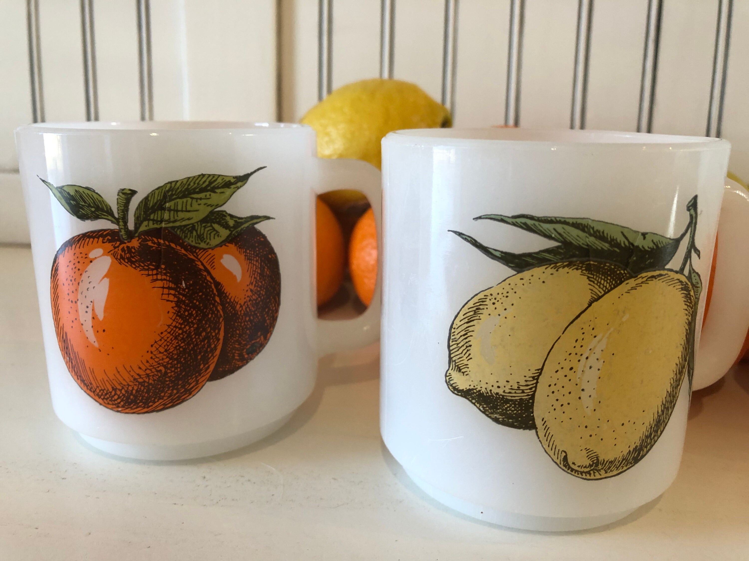 Vintage Pair of Glasbake Coffee Mugs Kitchen Retro Milk | Etsy