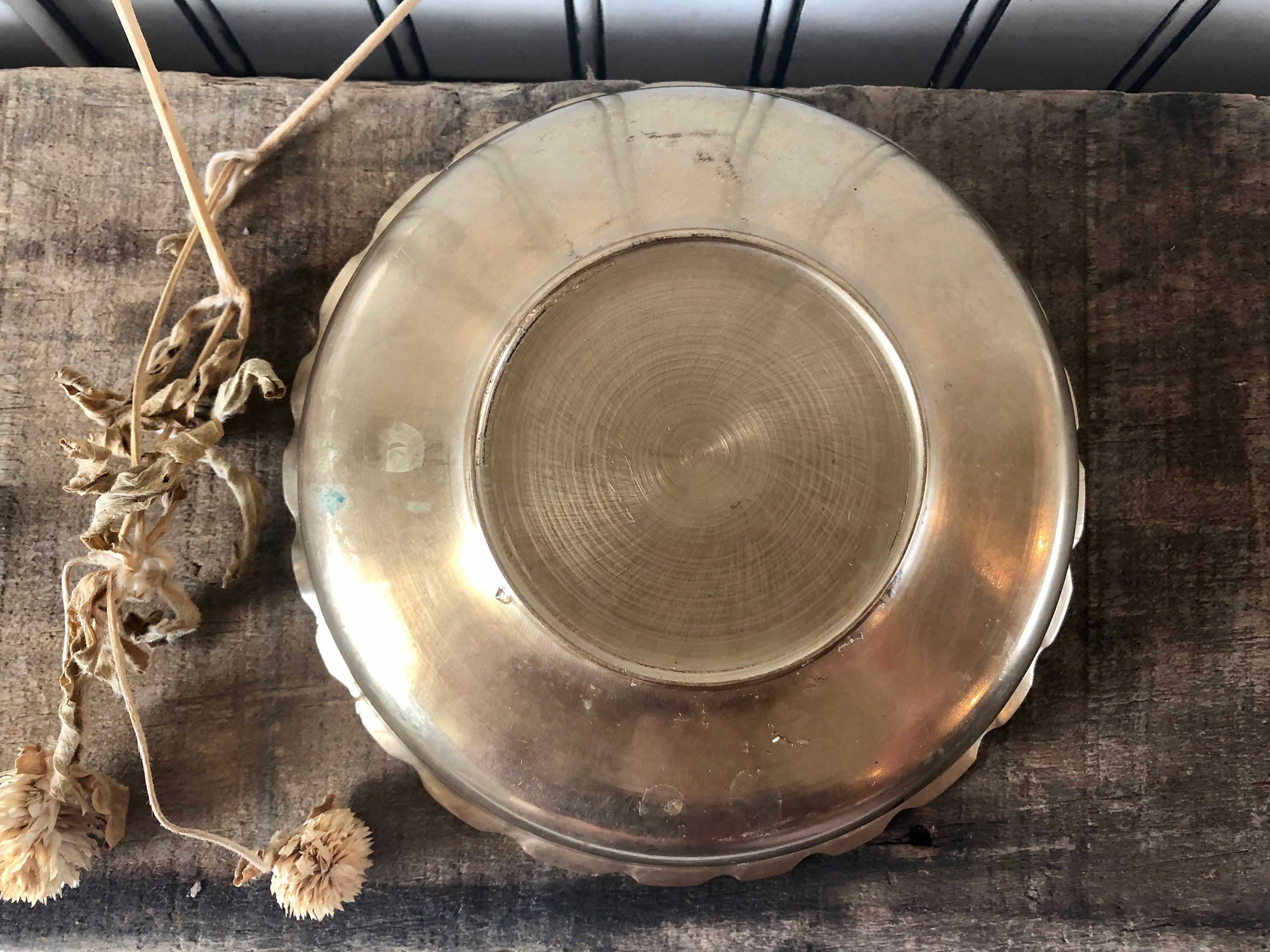 Vintage Brass Bowl With Lid - Asian Brass Home Decor - Etsy