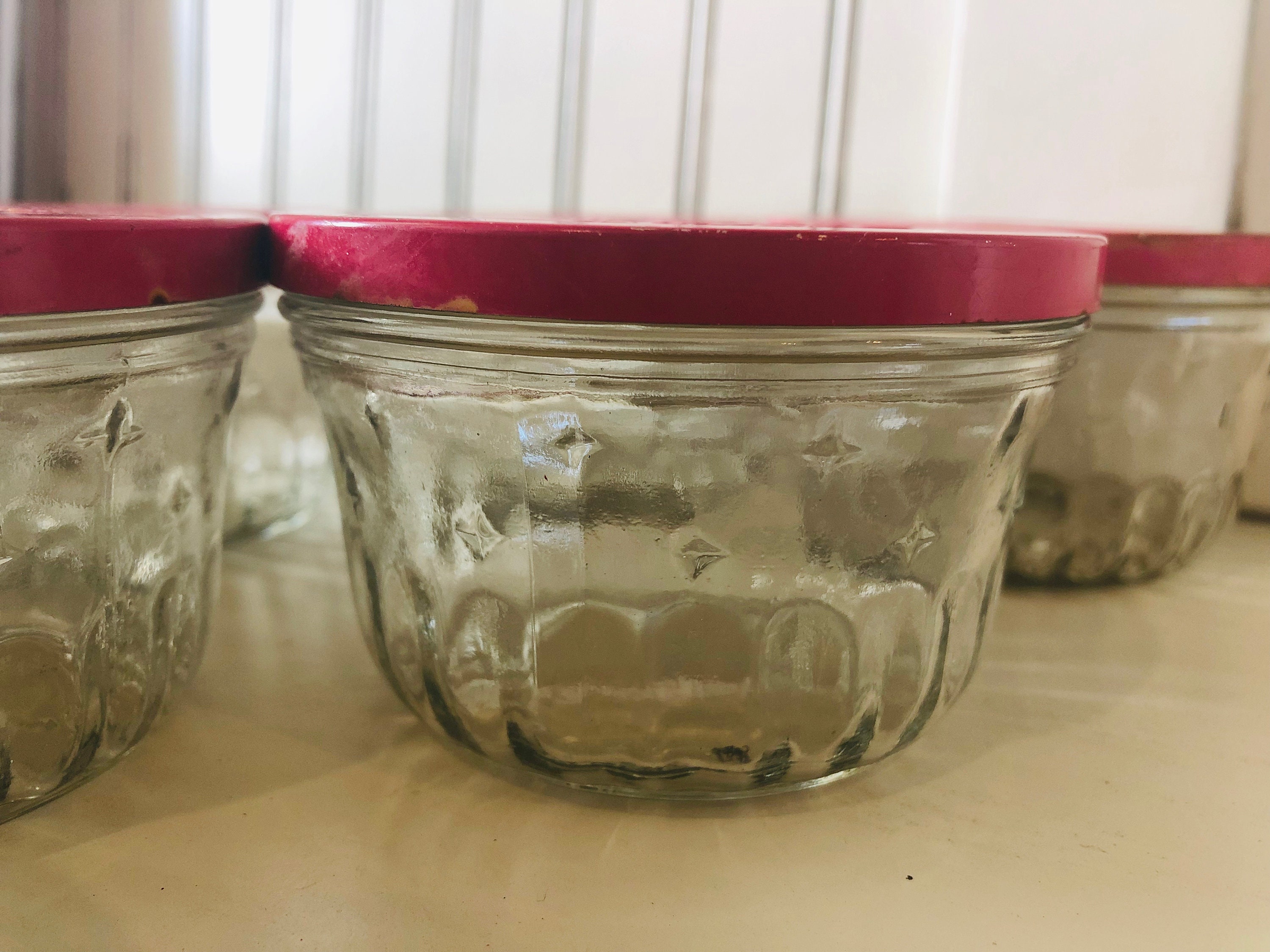 Vintage set of 12 Kerr Jelly Glass Half-pint Jars Mid-century, Retro ...