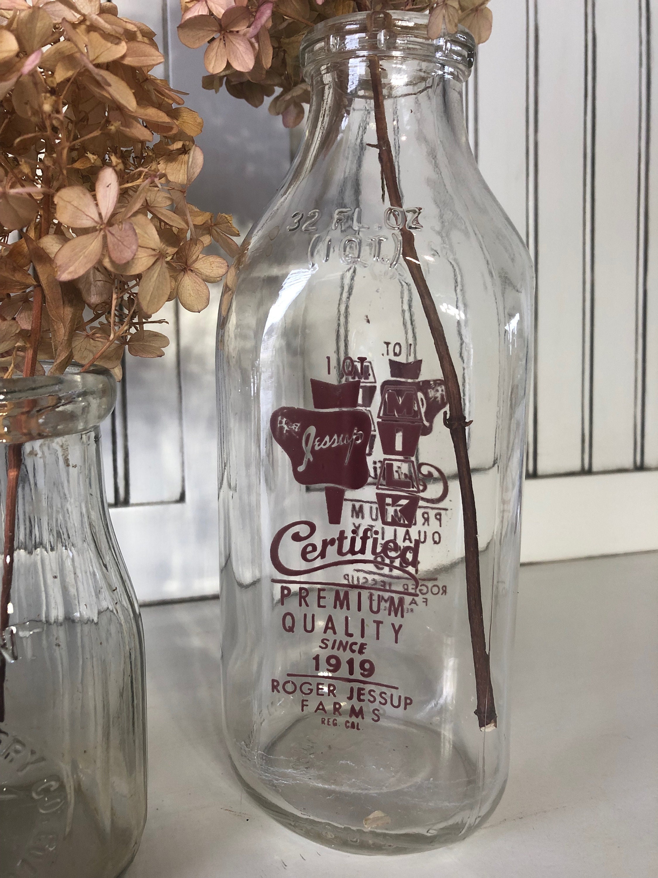 Vintage (lot of 3) Milk Bottles - Rustic Farmhouse, Country Kitchen ...