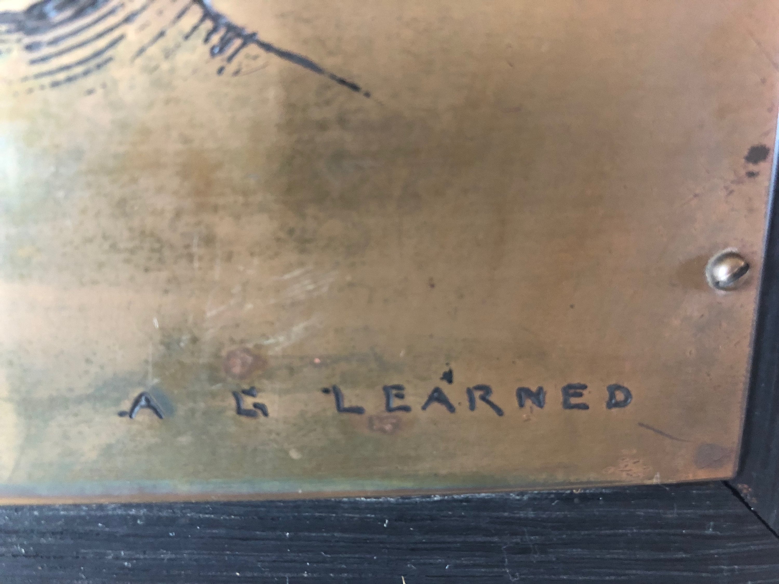 Vintage Etching on Brass, American Artist Arthur Garfield Learned ...