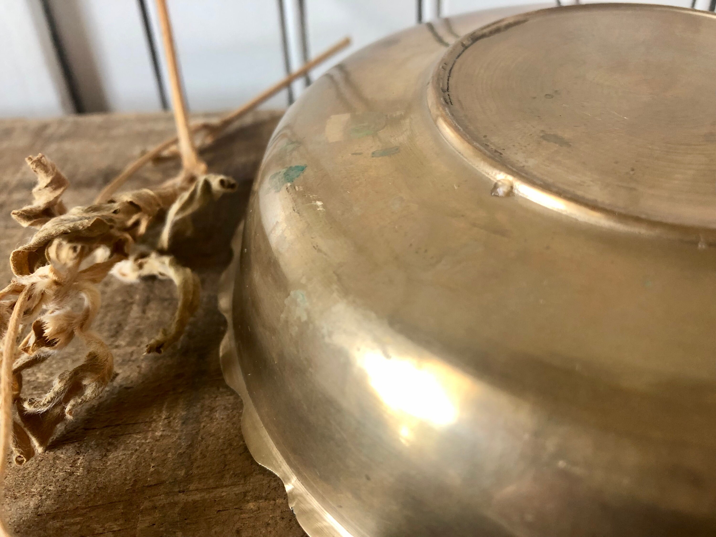 Vintage Brass Bowl With Lid - Asian Brass Home Decor - Etsy