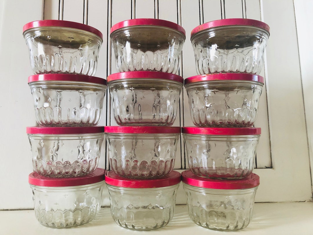 Vintage set of 12 Kerr Jelly Glass Half-pint Jars Mid-century, Retro ...