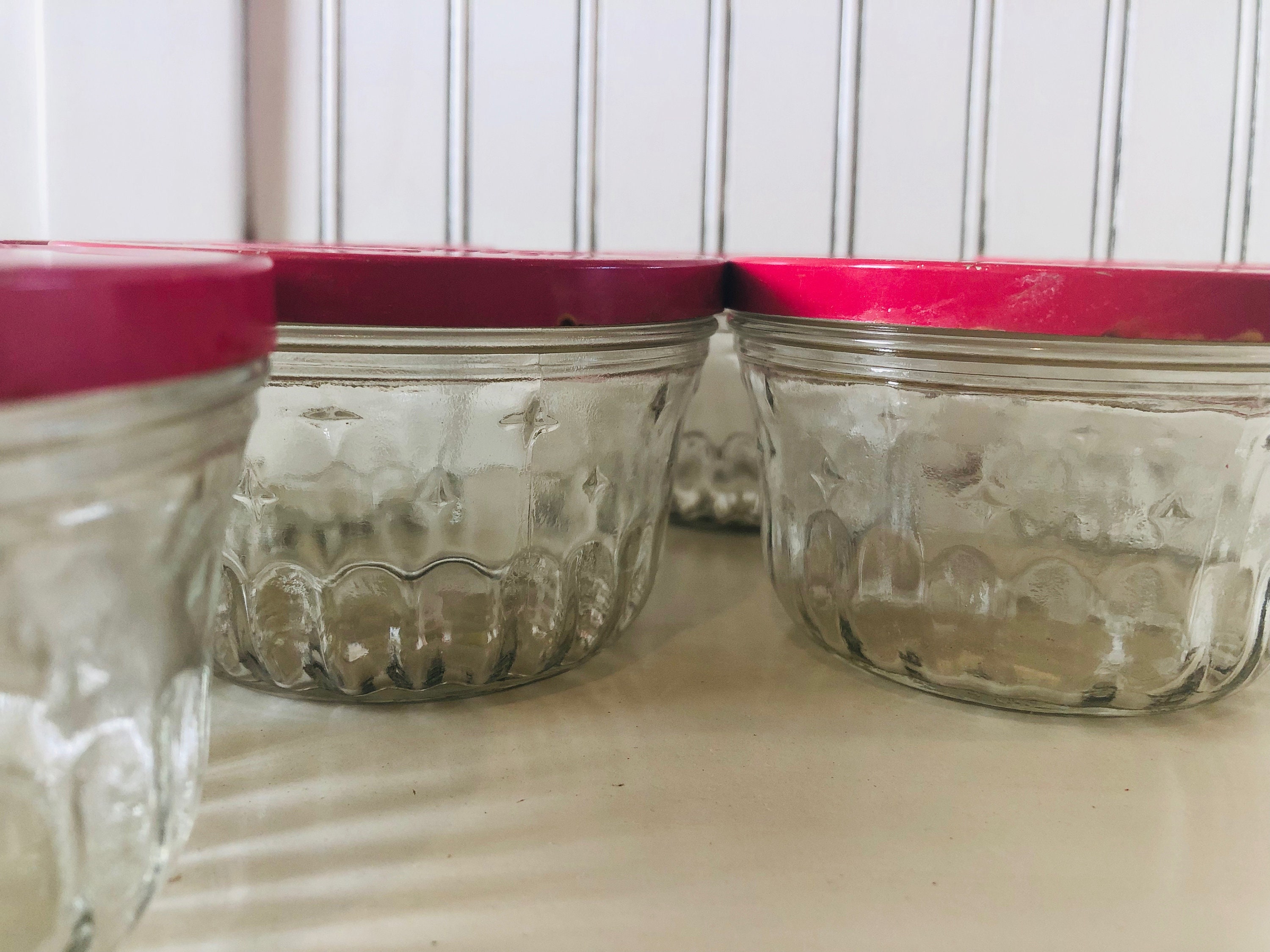 Vintage set of 12 Kerr Jelly Glass Half-pint Jars Mid-century, Retro ...