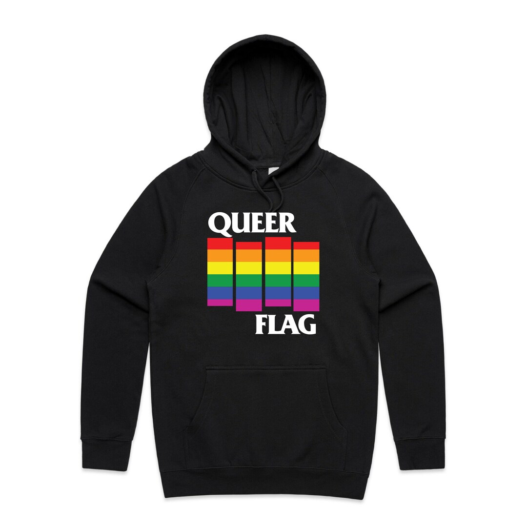 Queer Flag Hoodie - LGBTQIA+, Punk Rock, Queer Pride - Etsy