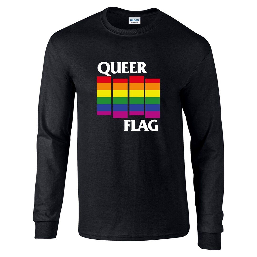 Queer Flag Long Sleeve Tshirt - LGBTQIA+, Punk Rock, Queer Pride - Etsy ...