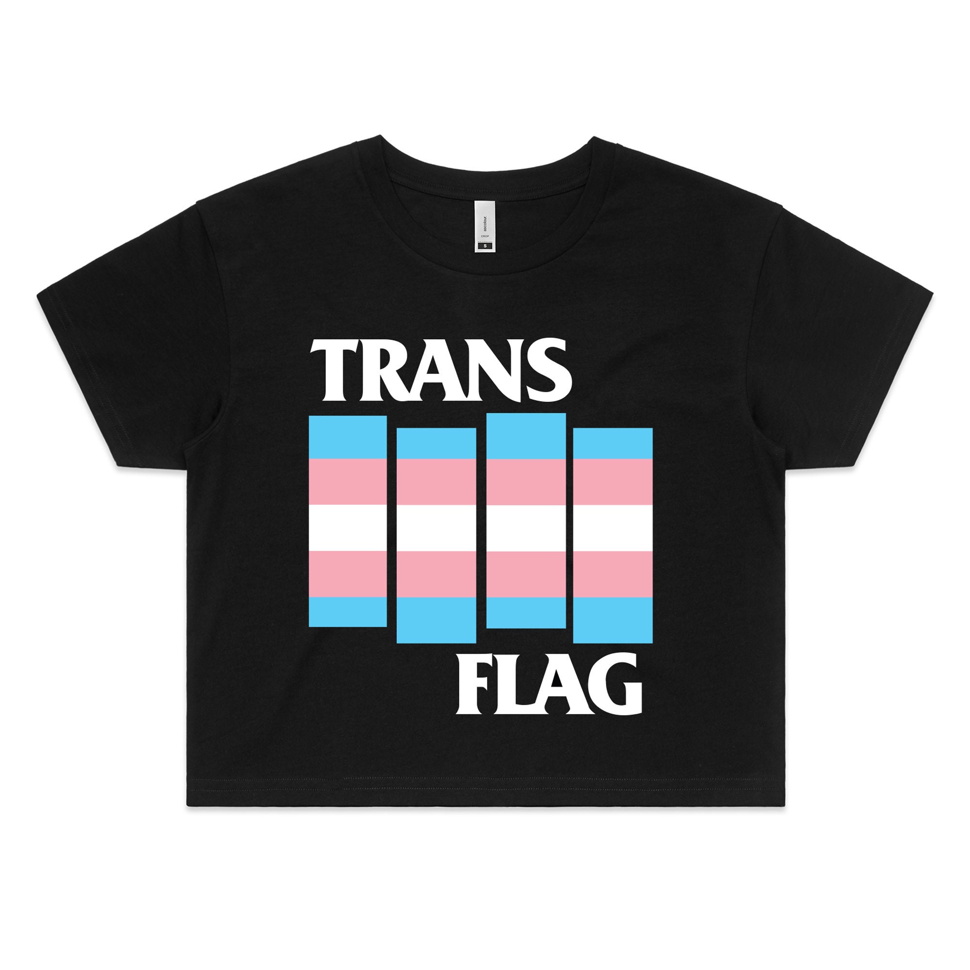 Trans Flag Crop Tee Trans Pride Transgender Rights Punk - Etsy UK