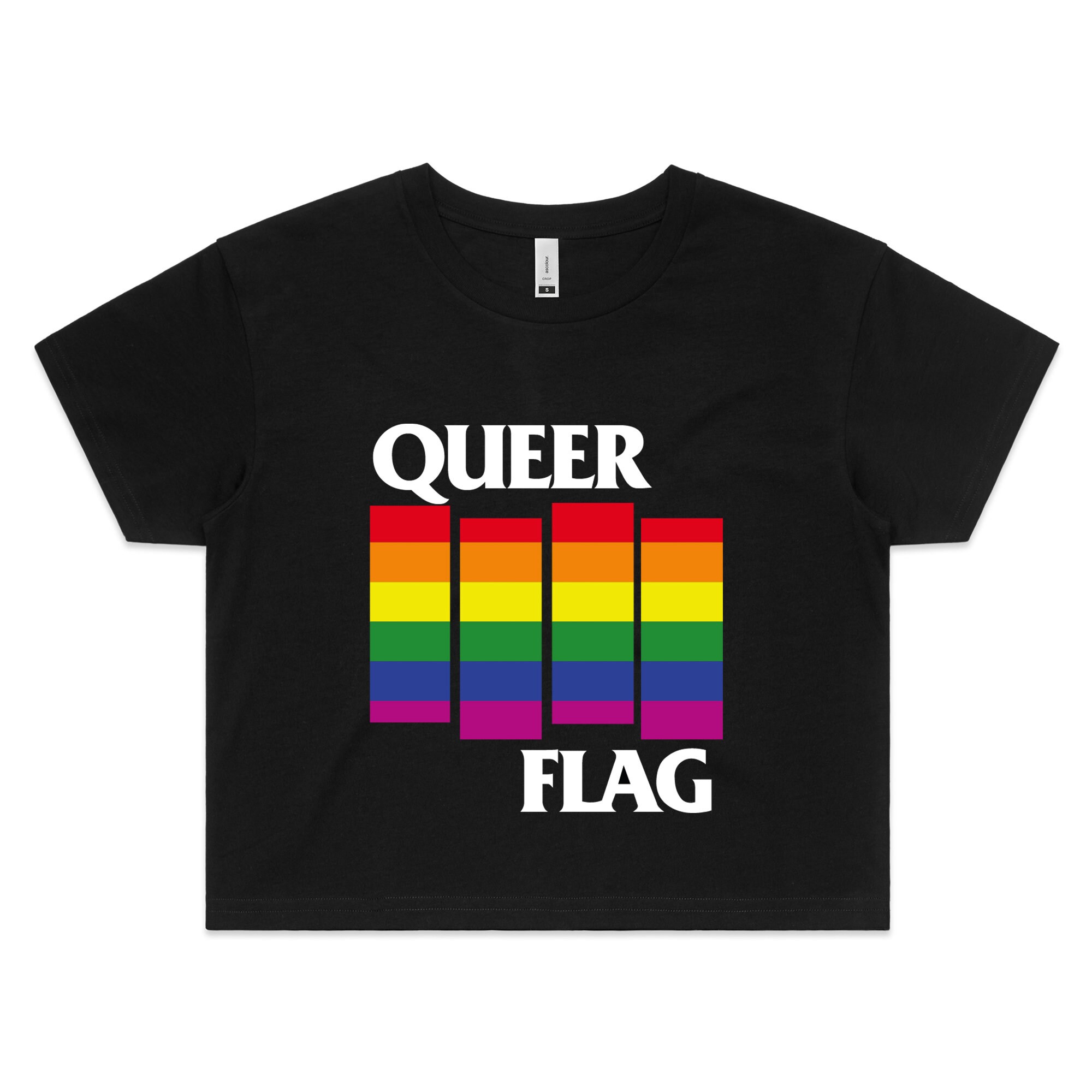 Queer Flag Crop Tee LGBTQIA Punk Rock Queer Pride | Etsy