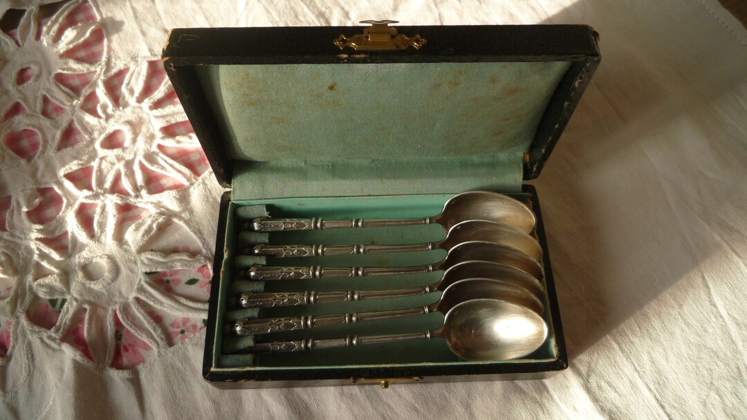 Buy Ancient Silver Metal Spoons Napoleon III Old Little Silver Metal ...