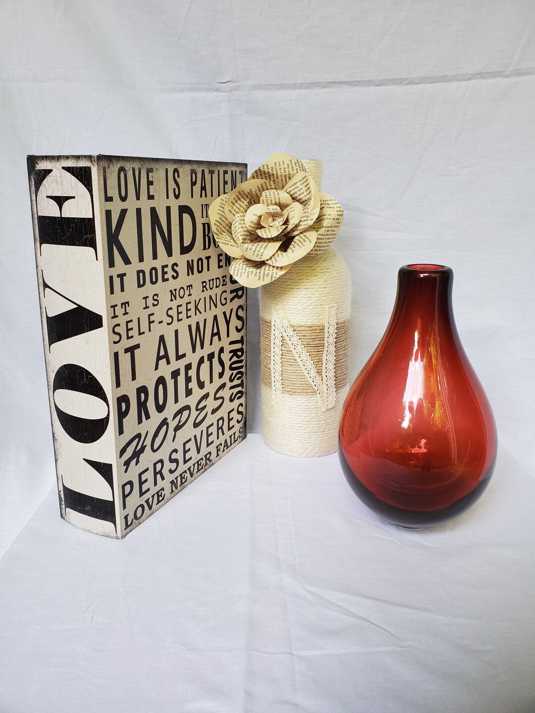 Ruby Red Decorative Glass Vase, 9.5 Inches - Etsy