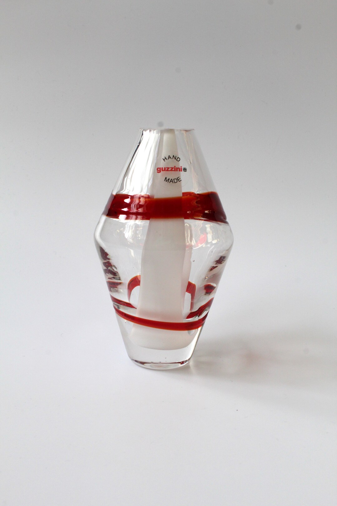 Vintage Guzzini Glass Vase Hand Made - Etsy