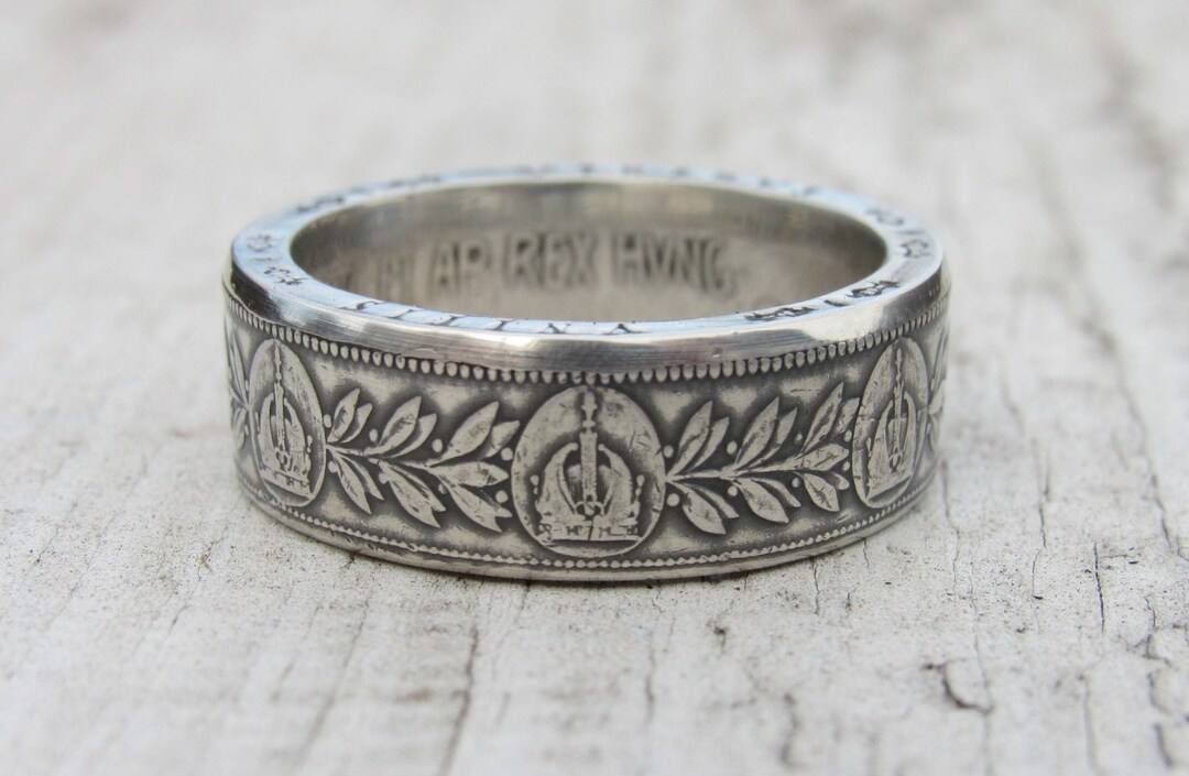 Austro-hungarian Silver Coin Ring - 5 Coron Coin Ring - Silver Ring ...