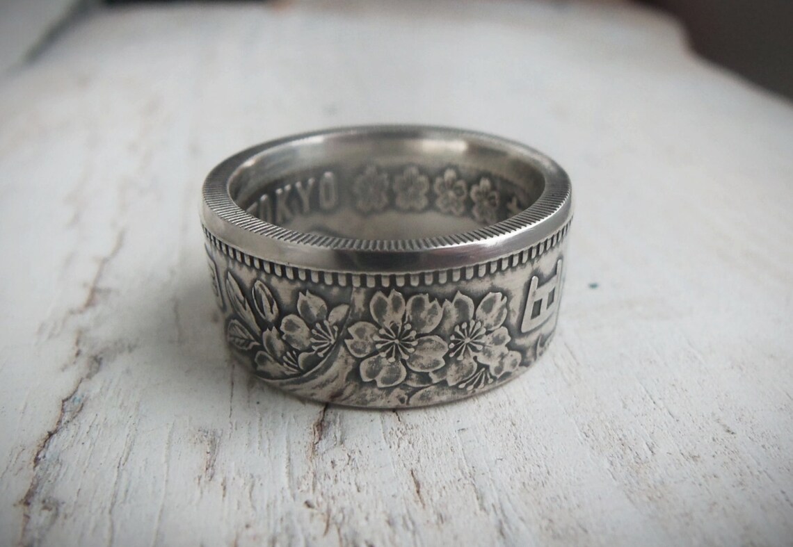 Japanese Silver Coin Ring Japan 1964 1000 Yen .925 Pure | Etsy