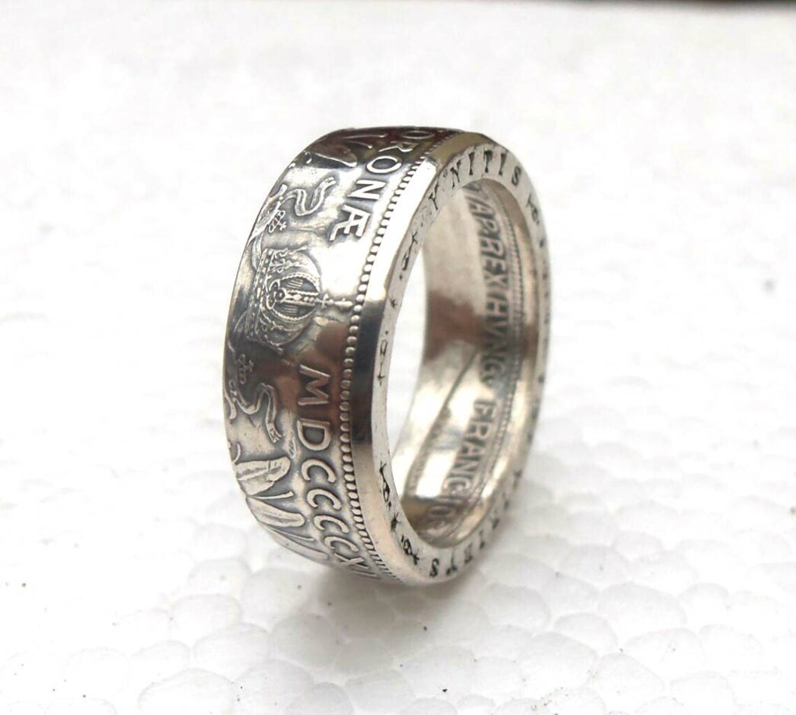Austro-hungarian Silver Coin Ring - 2 Crowns 1912 - Silver 2 Corona ...