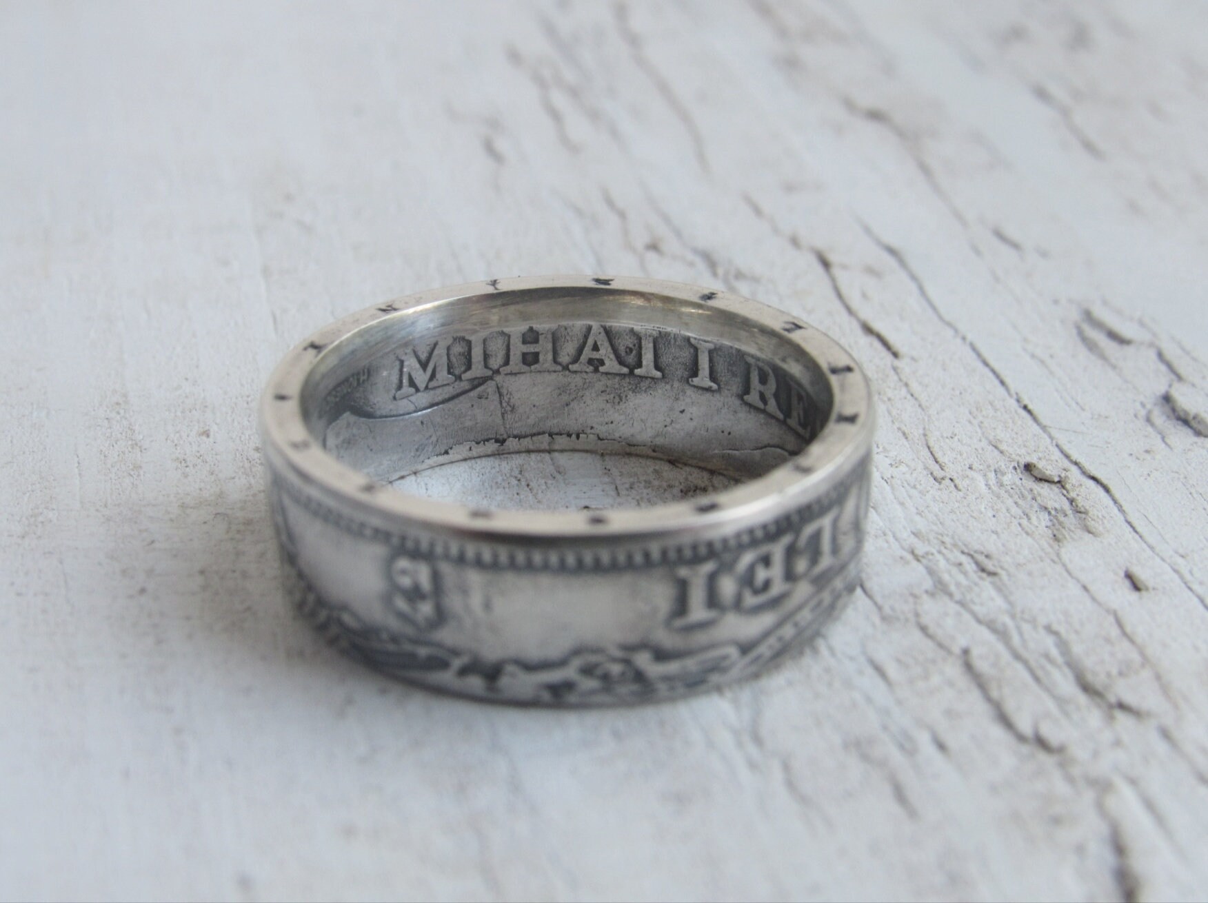 Romania Silver Coin Ring Romania Ring Made of Romanian - Etsy